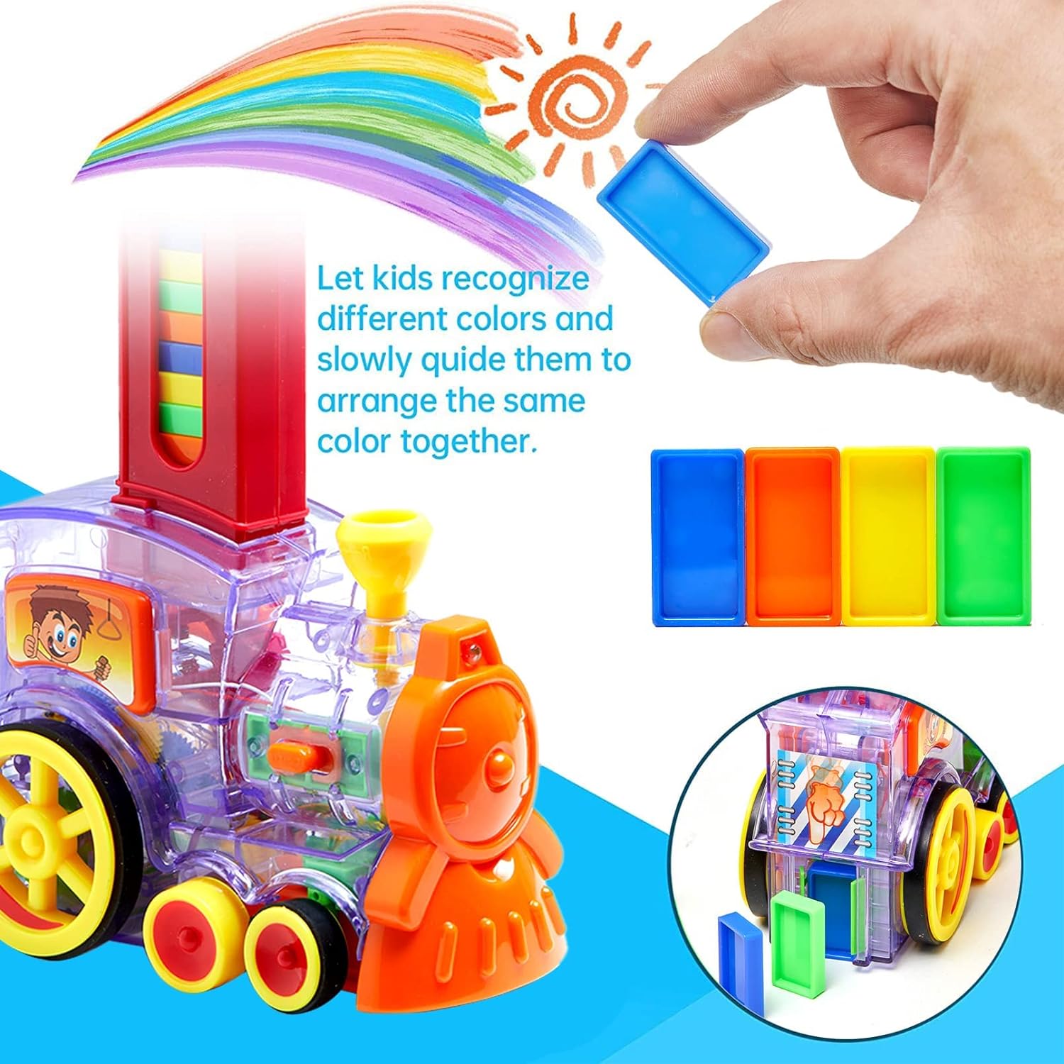 Trenulet Electic Domino idealSTORE, Include o Locomotiva electrica ...