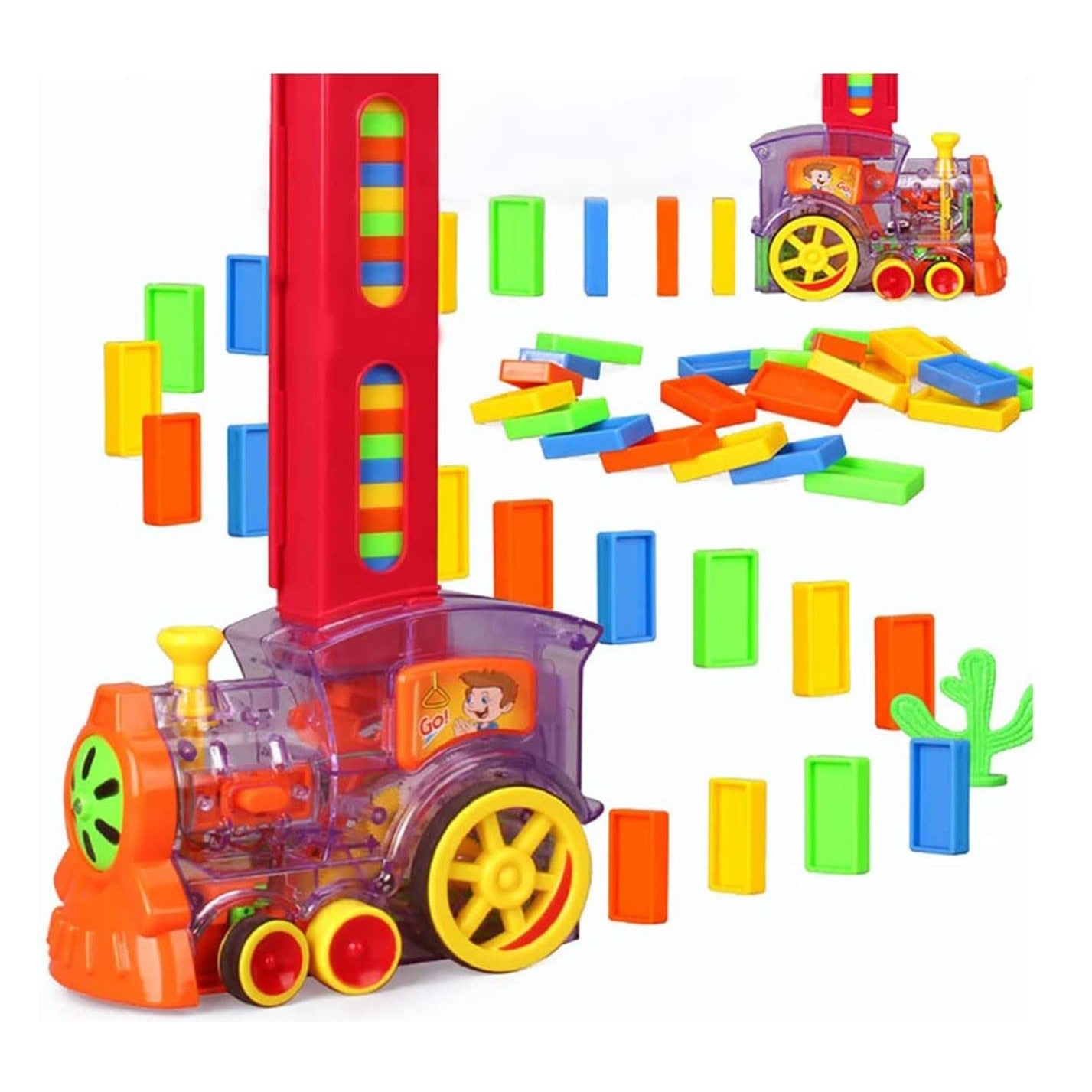 Trenulet Electic Domino idealSTORE, Include o Locomotiva electrica ...