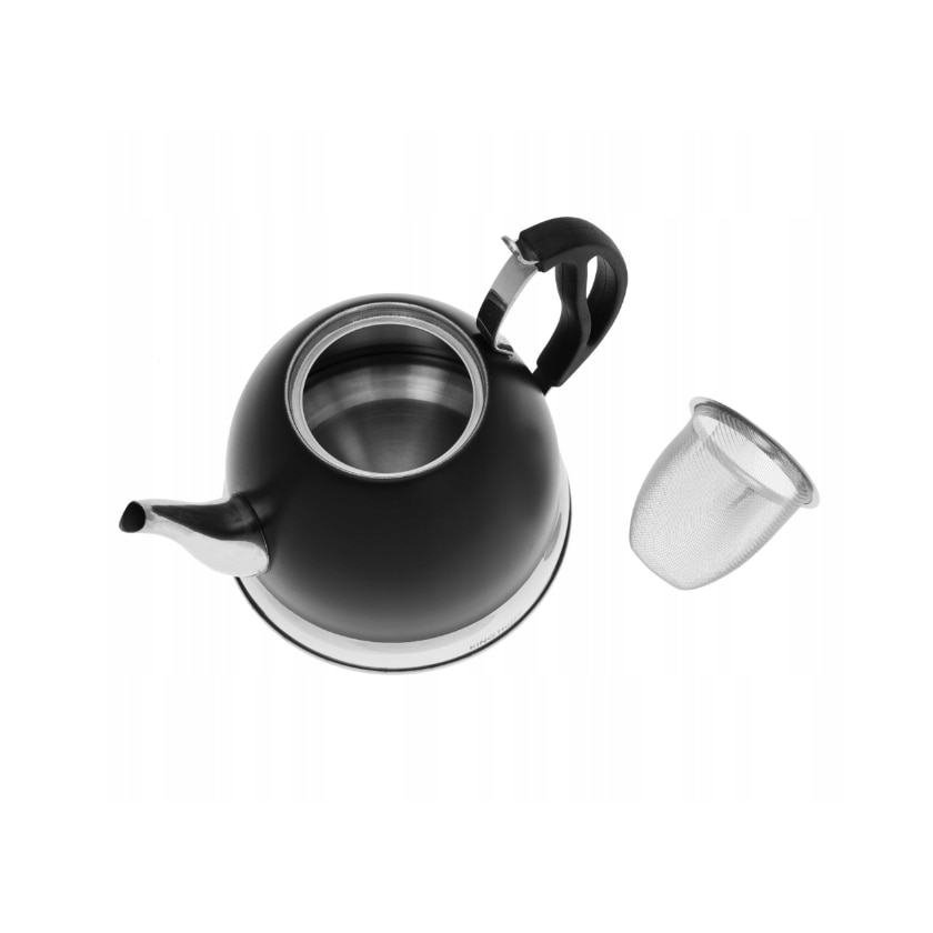 Ceainic cu sita, din inox, 1l, negru, Kinghoff - eMAG.ro