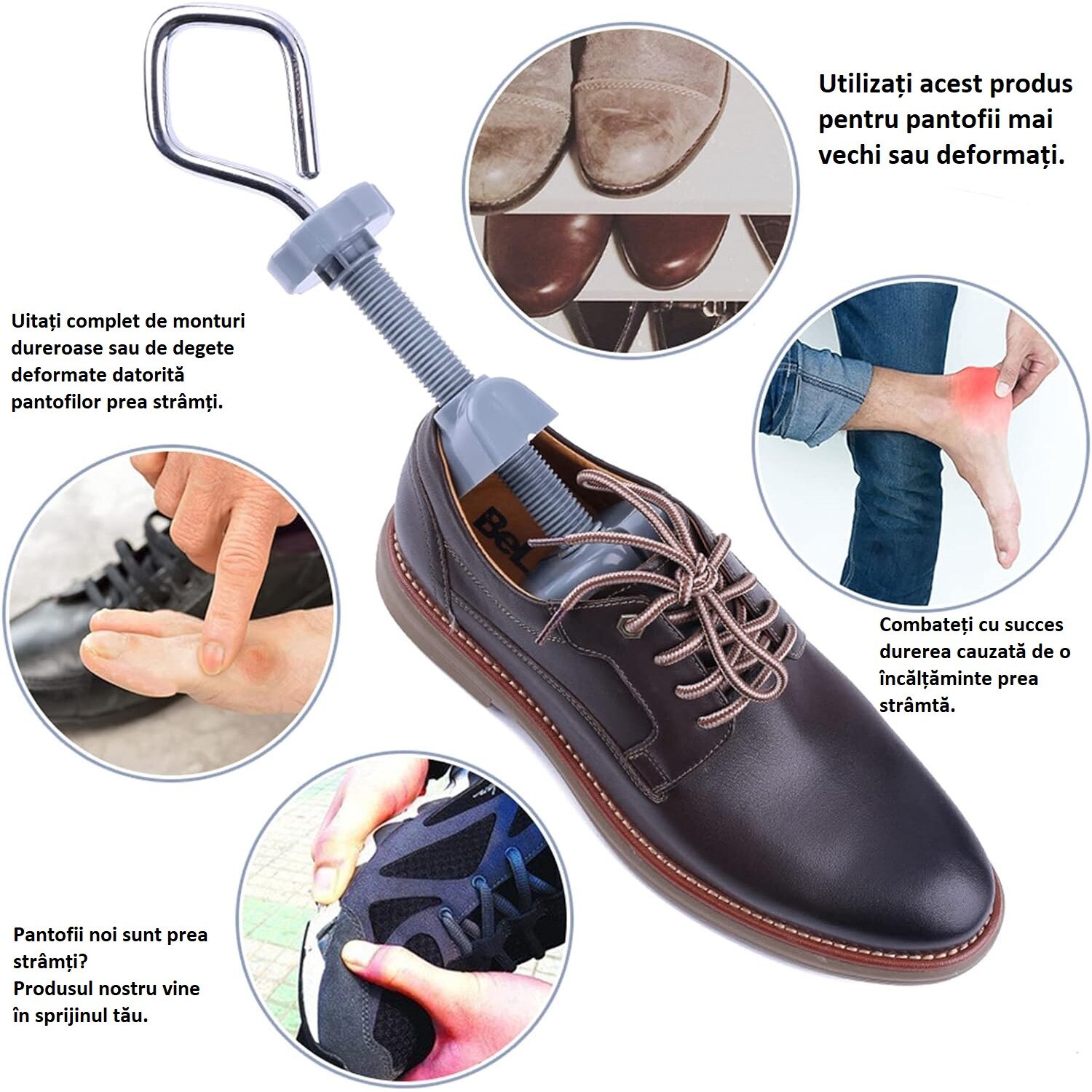 Set calapod, largire sau alungire pantof, GRI - eMAG.ro