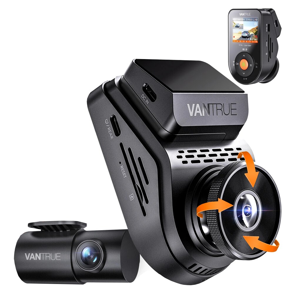 Camera auto de bord duala Vantrue S1 Pro fata-spate cu WiFi, 1440P/60fps, control vocal, Night ...
