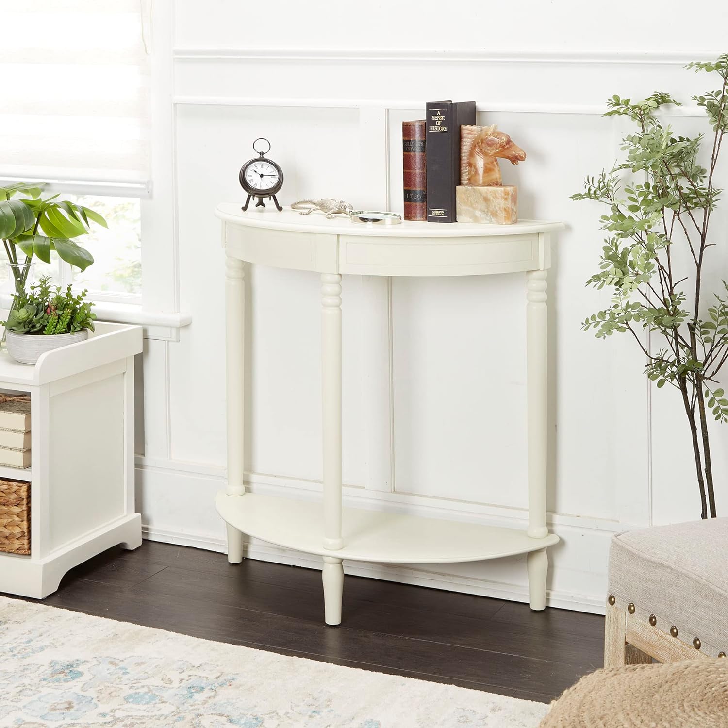 Masa consola, lemn, 2 sertare, 71x30x71cm, maro - eMAG.ro