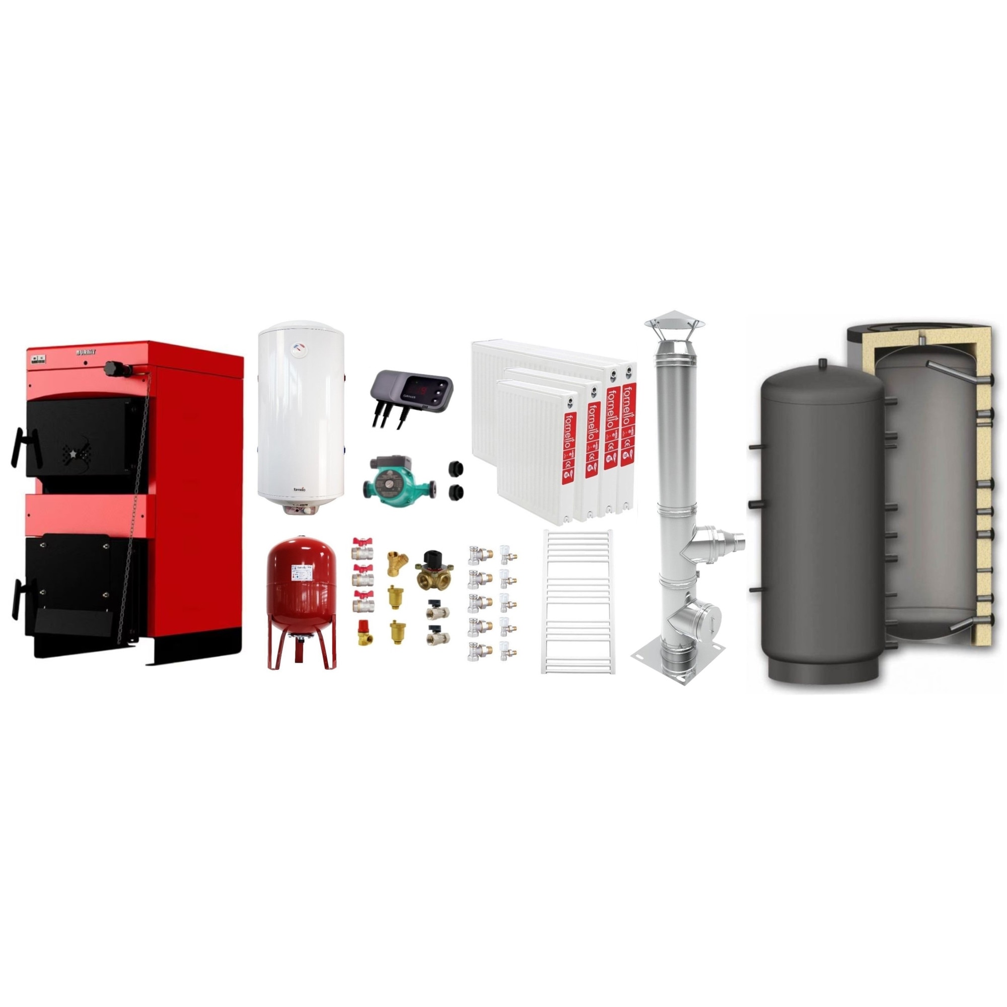 Set Centrala pe combustibil solid Sunsystem Burnit NWB MAX 25 kW ...