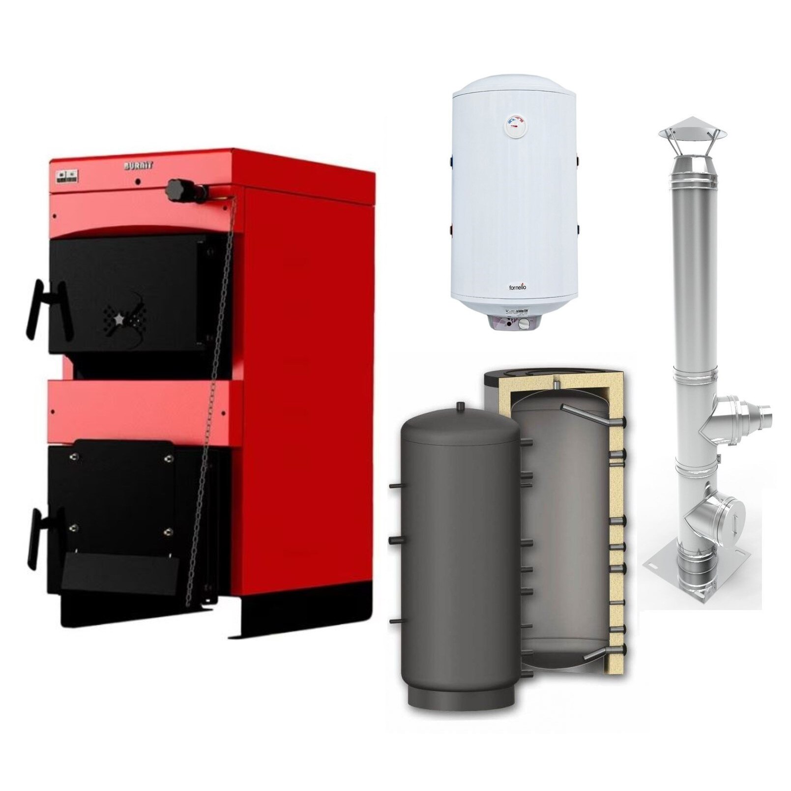 Set Centrala pe combustibil solid Sunsystem Burnit NWB MAX 25 kW ...