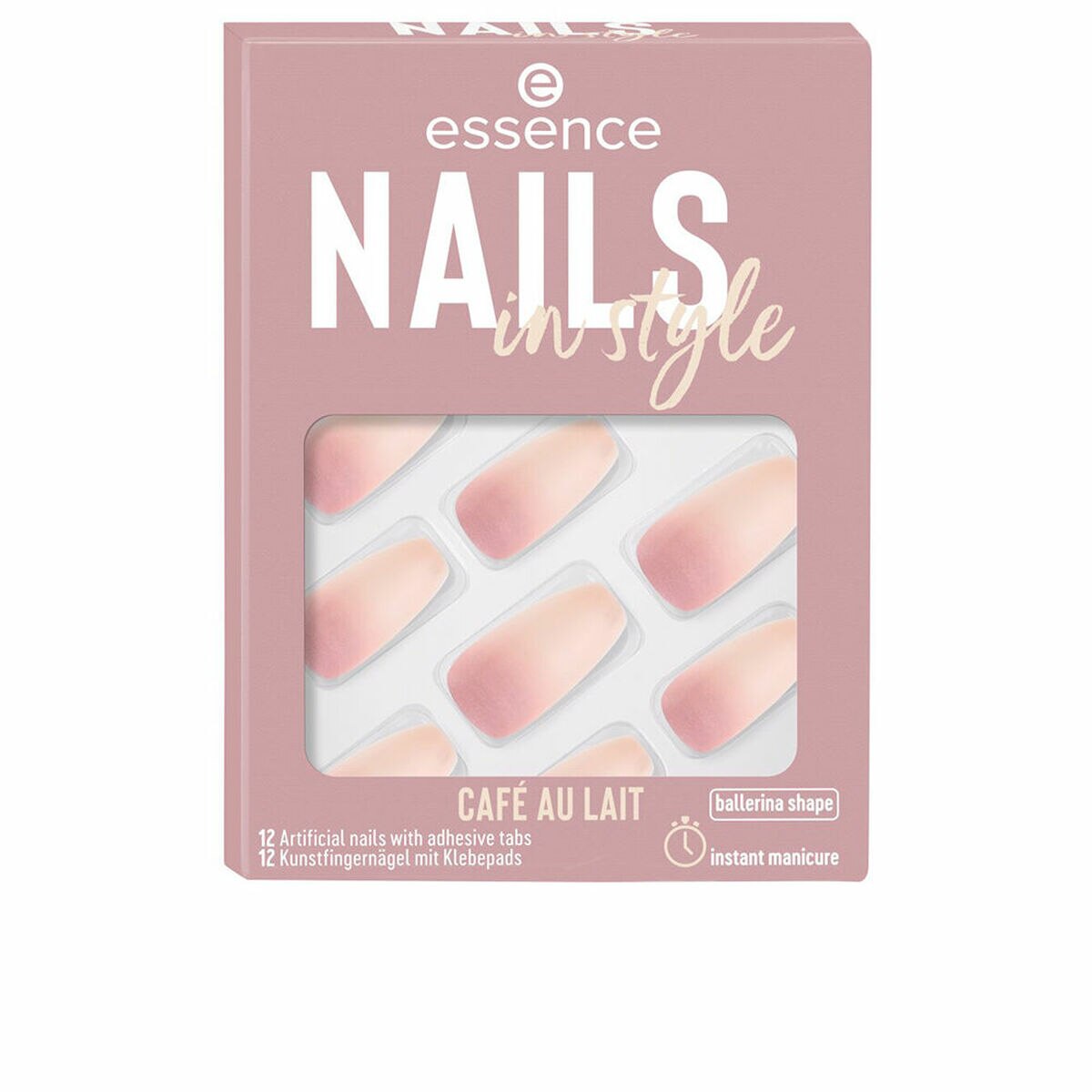 Kit 12 seturi unghii artificiale, Essence, Nails In Style, Reutilizabil ...