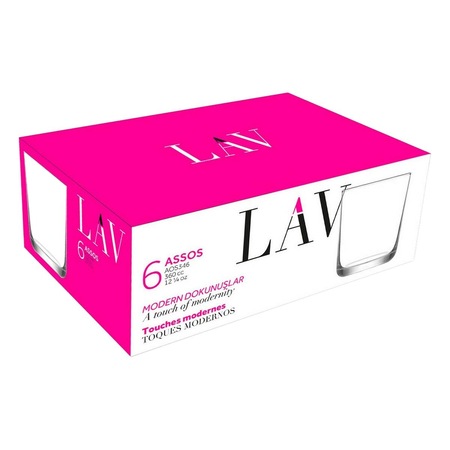 Set 6 pahare, Lav, Sticla, Transparent, 360 ml - eMAG.ro