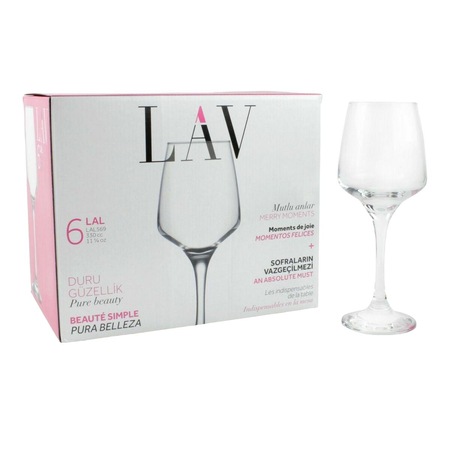 Set 6 pahare, Lav, Sticla, Transparent, 330 ml - eMAG.ro