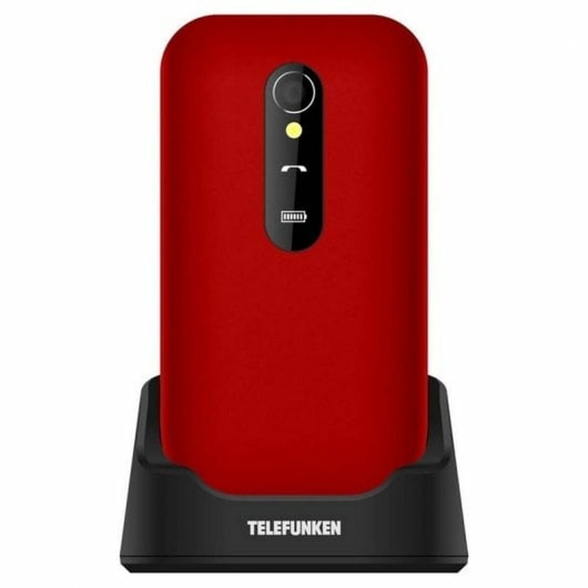 Telefon fix, Telefunke, Pentru varstnici, Rosu/Negru - eMAG.ro