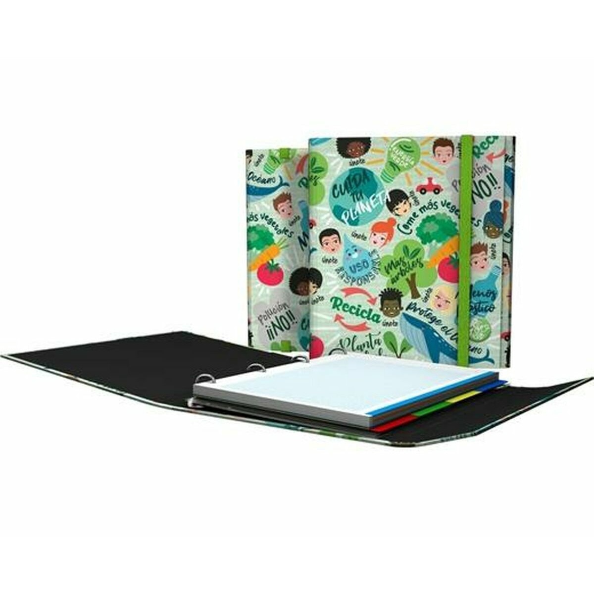 Set 2 Mape cu inele Grafoplas Carpeplus Revolution, carton, verde, A4 ...