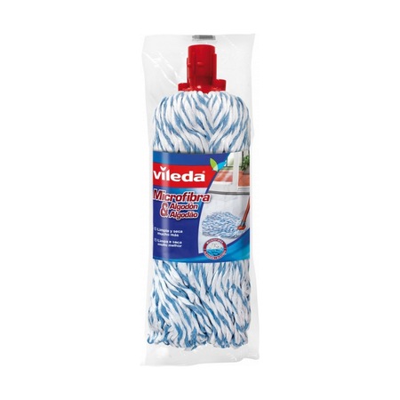 Mop Vileda, pentru podea, microfibra/bumbac, alb/albastru - eMAG.ro