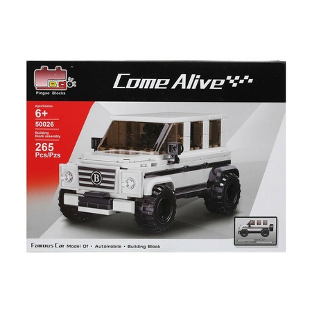 Set constructie masinuta, Pingao Blocks, 4x4, 28x21cm, 265 Piese, 6 ...