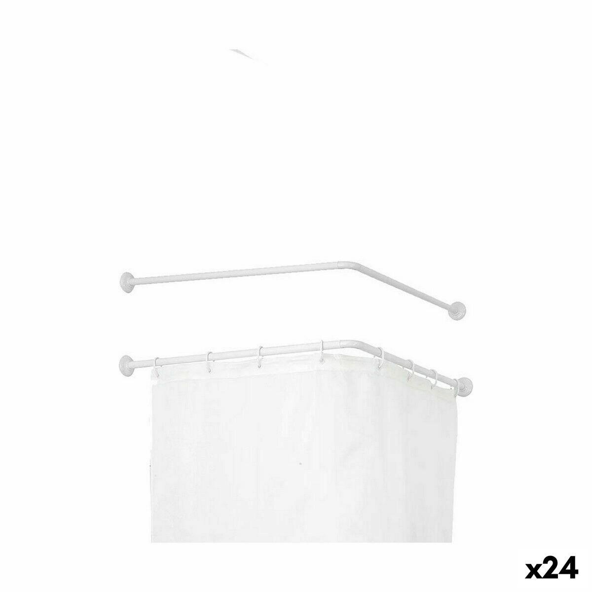 Suport perdea de dus BERILO, aluminiu, alb, 80cm, set 24 bucati - eMAG.ro