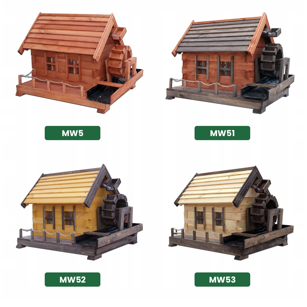 Moara de apa pentru gradina, Koniuszek Ogrody, Lemn, 55cm - eMAG.ro