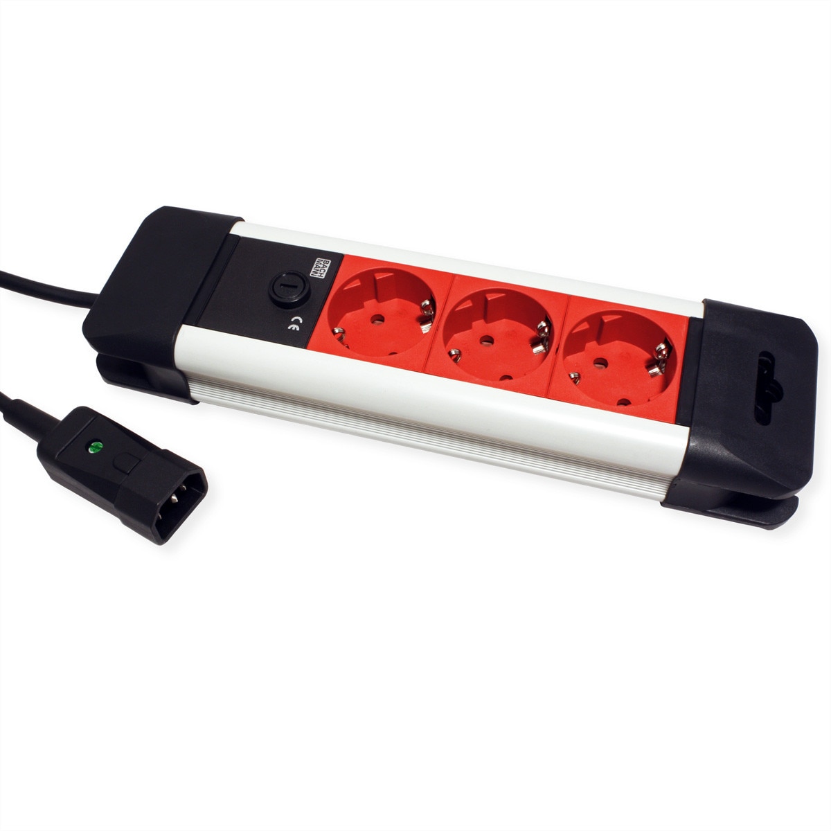 Prelungitor, BACHMANN, 3x prize cu impamantare, conector C14 pentru ...
