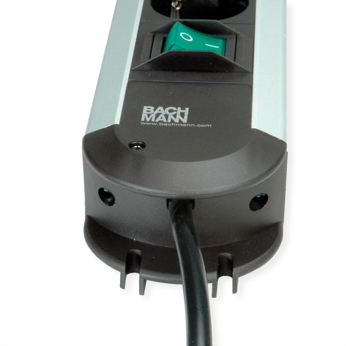 Prelungitor Bachmann, Aluminiu, 8 prize, 2xUSB, 1.75m, Negru/Argintiu ...