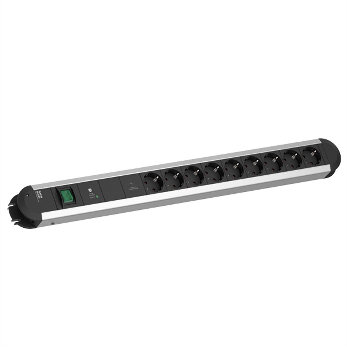 Prelungitor, Bachmann, 9 x CEE7/ 3, 2 m Negru/ Gri - eMAG.ro