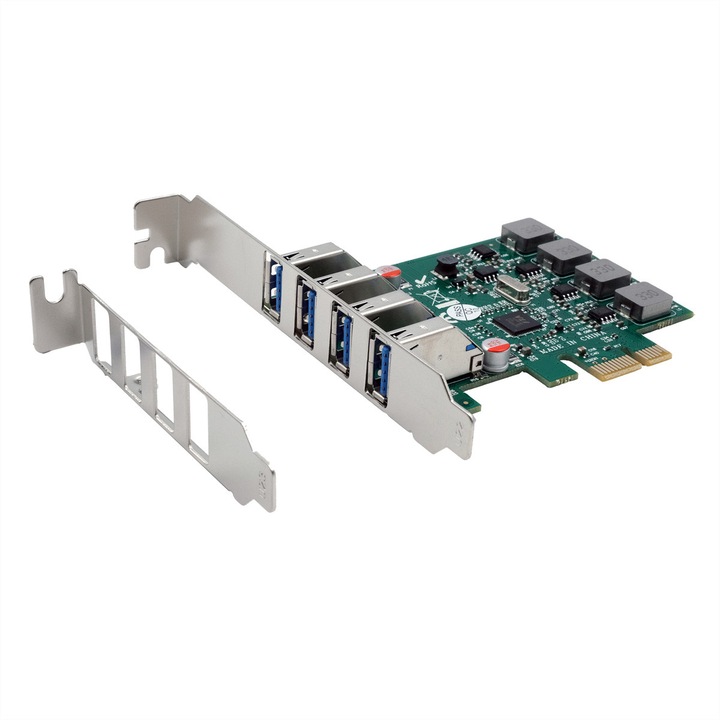 Placa de retea PCIe, Exsys, EX-11044, 4 Porturi - eMAG.ro