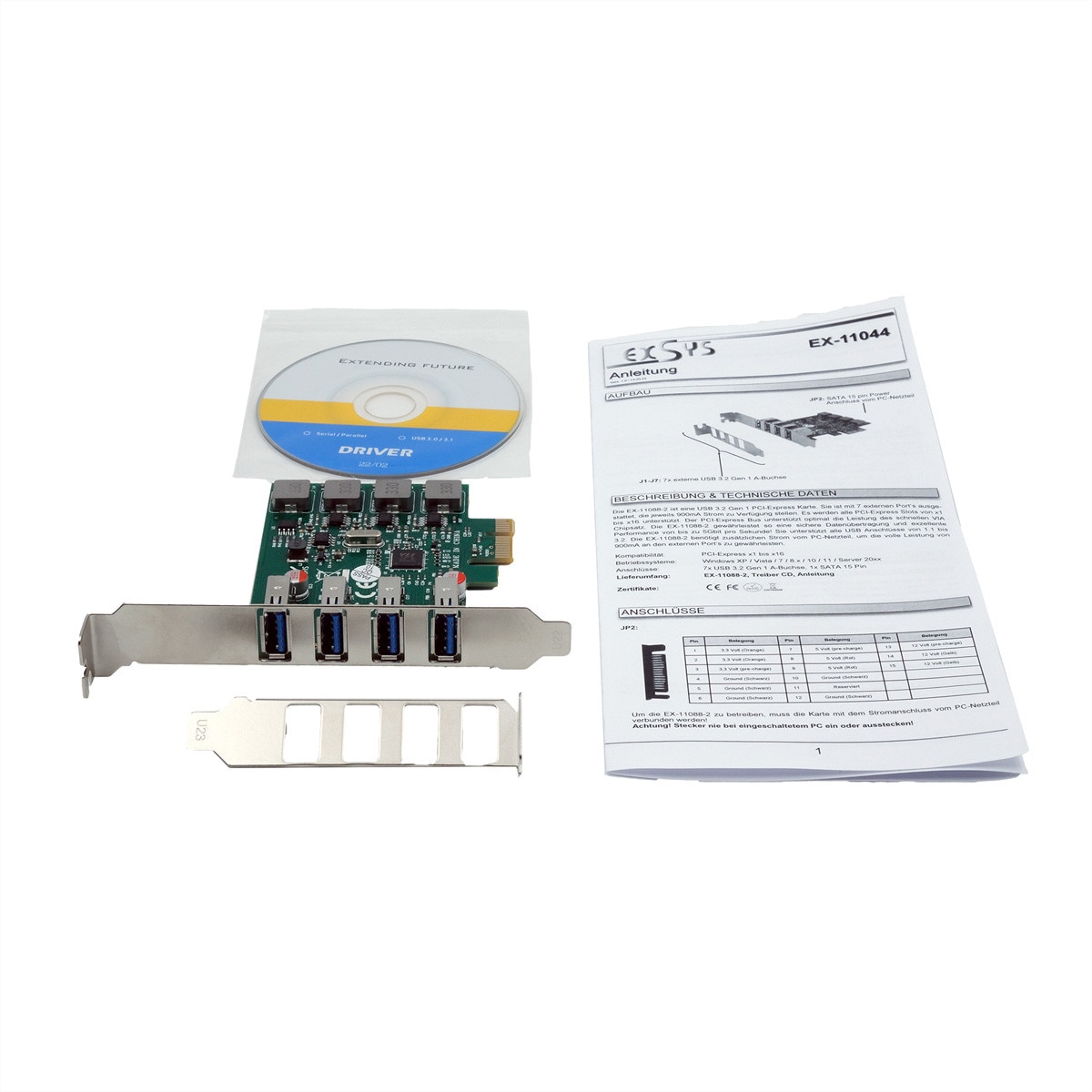 Placa de retea PCIe, Exsys, EX-11044, 4 Porturi - eMAG.ro