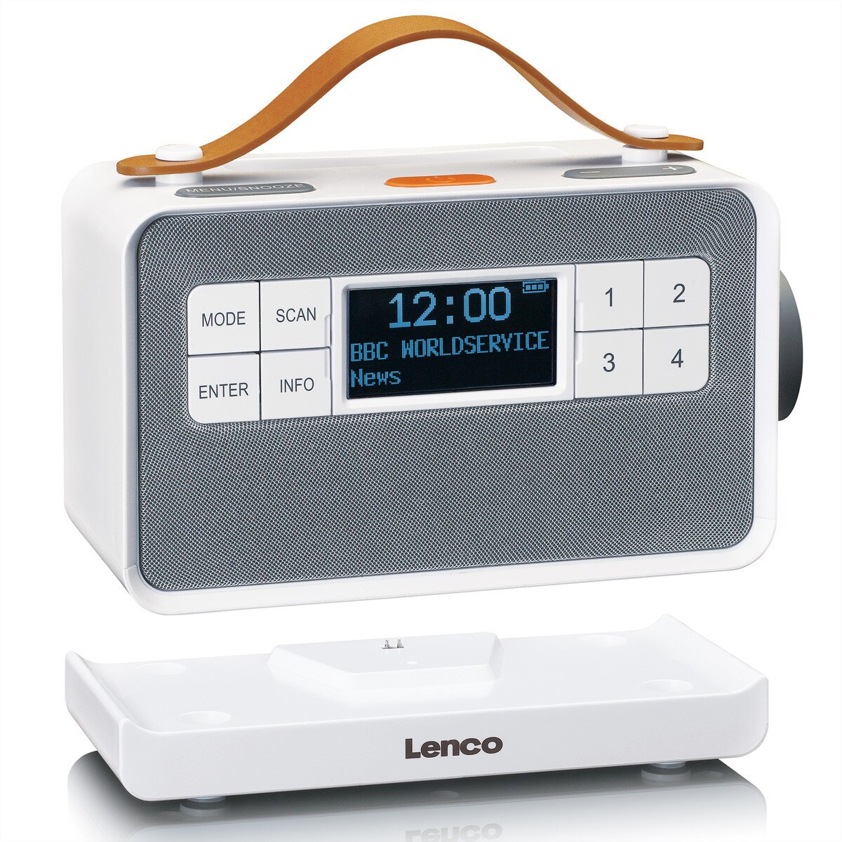 Radio portabil cu telecomanda, Lenco DAB+ PDR-065WH, FM, Bluetooth, Alb ...