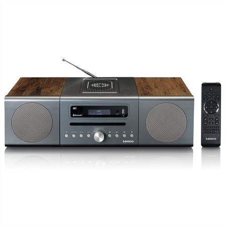 Radio, Lenco, DAB+, Telecomanda inclusa, Bluetooth, 2 USB, Argintiu ...