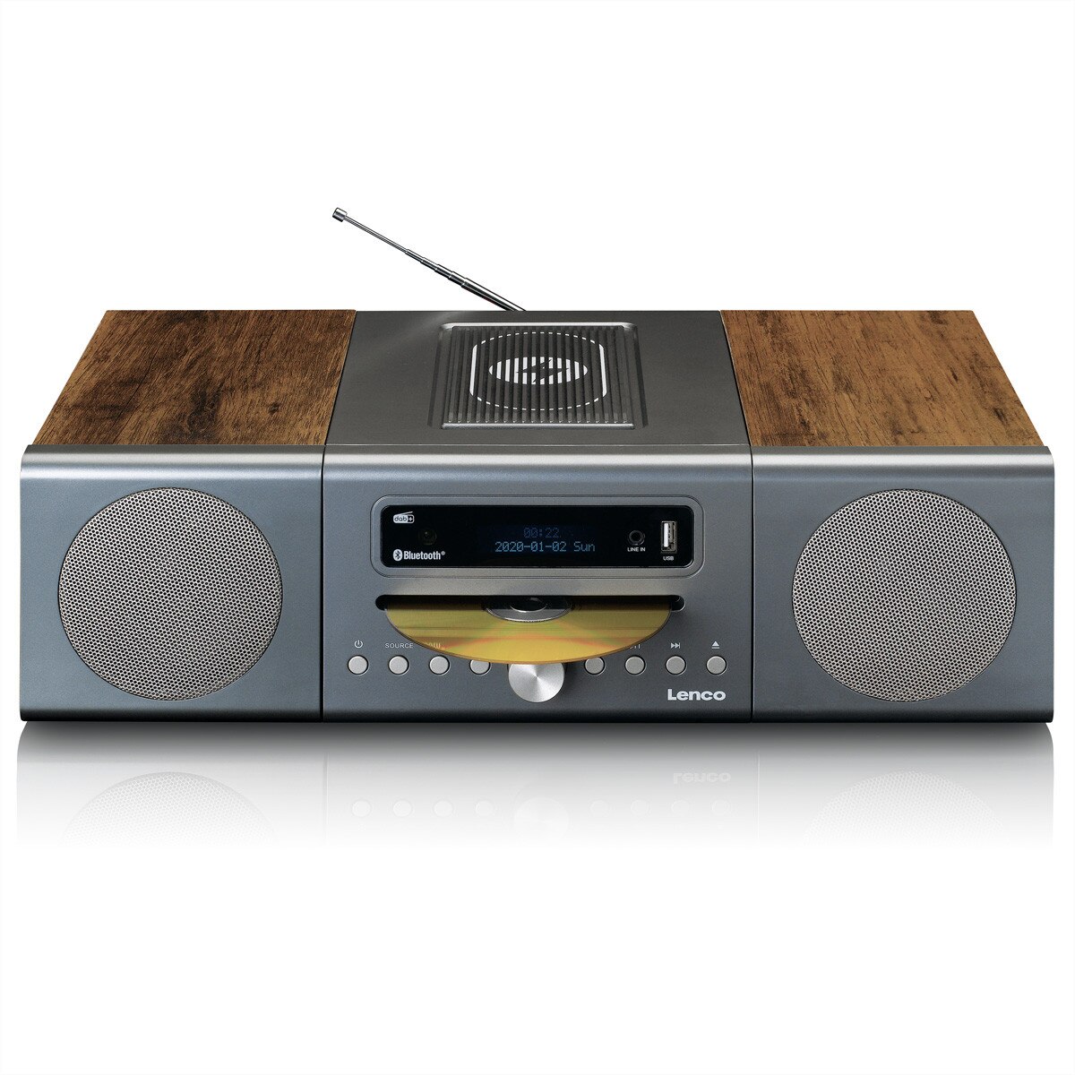 Radio, Lenco, DAB+, Telecomanda inclusa, Bluetooth, 2 USB, Argintiu ...