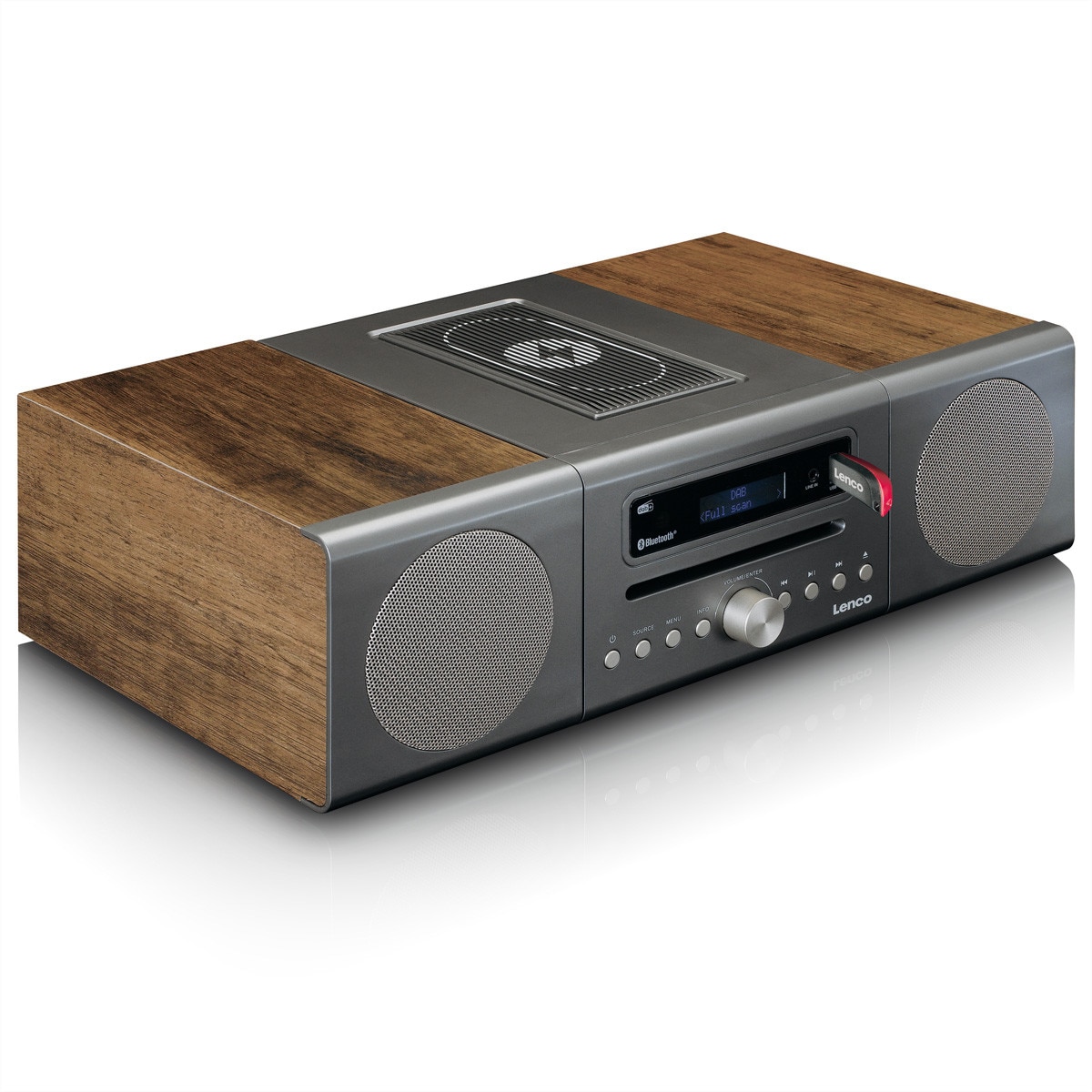Radio, Lenco, DAB+, Telecomanda inclusa, Bluetooth, 2 USB, Argintiu ...