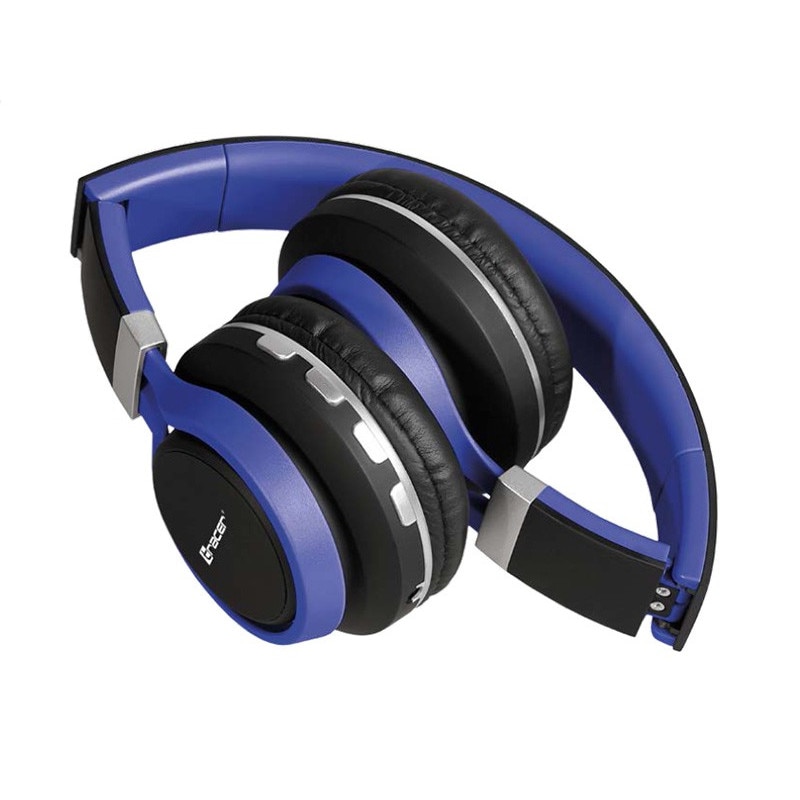 Casti wireless, On-ear, Negru/Albastru - eMAG.ro