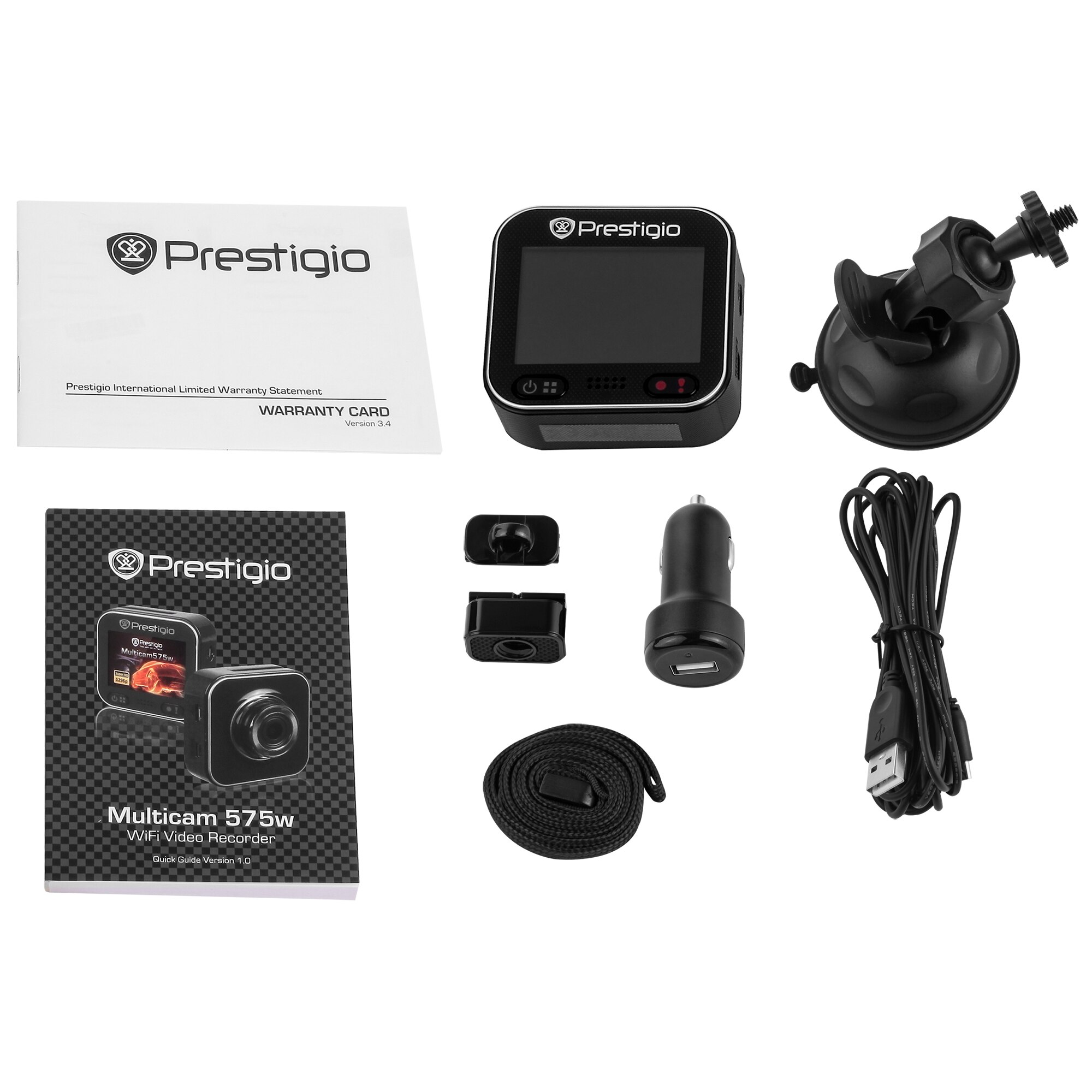 Camera auto DVR Prestigio Multicam 575W, Super HD, Wi-Fi, Black - eMAG.ro