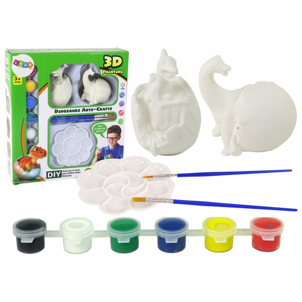 Kit de pictura DIY 3D, Leantoys, model oua de dinozaur, 3 ani ...