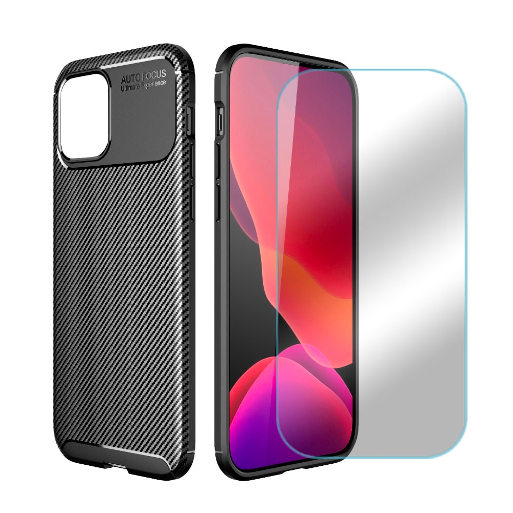 Set Folie Sticla Securizata 2.5D si Husa Carbon Autofocus pentru Apple ...