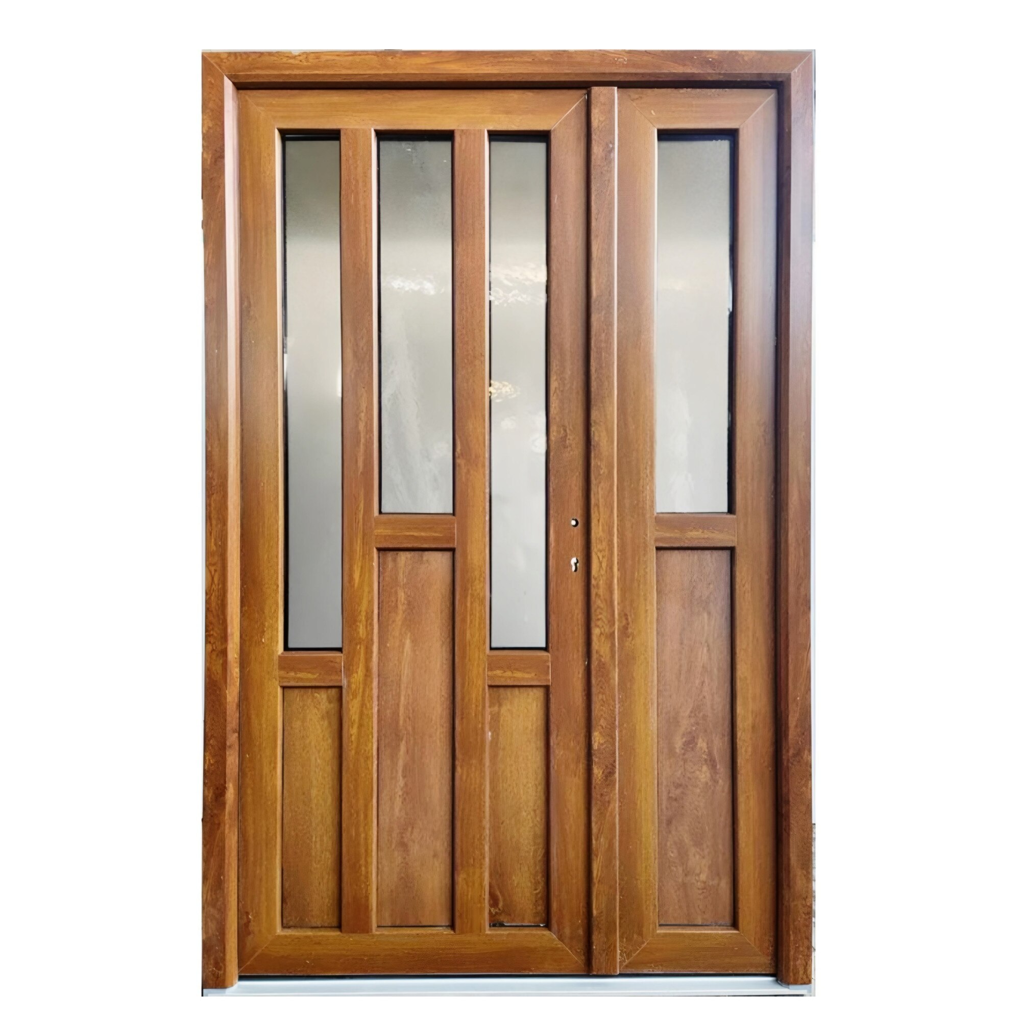 Usa exterior, PVC, cu geam termopan, Klara, Stejar auriu 150x210 - eMAG.ro