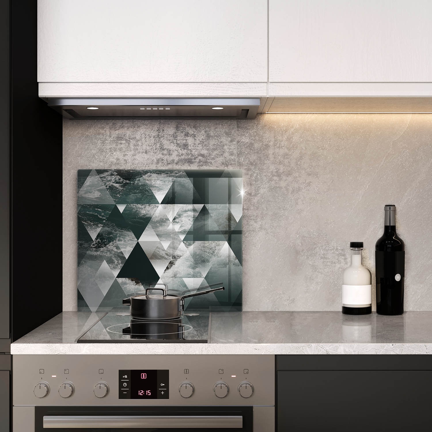 Placa sticla securizata, Wallfluent, protectie perete/plita/blat ...