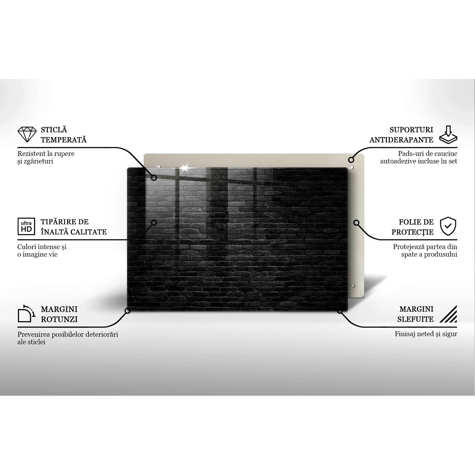 Placa sticla securizata, Wallfluent, protectie perete/plita/blat ...