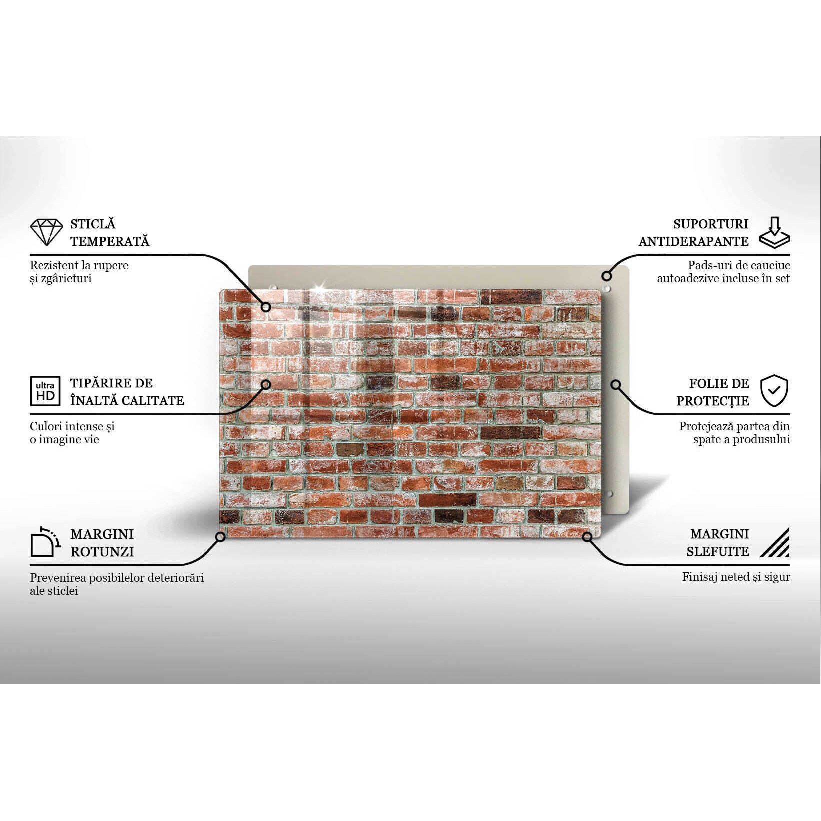 Placa sticla securizata, Wallfluent, protectie perete/plita/blat ...