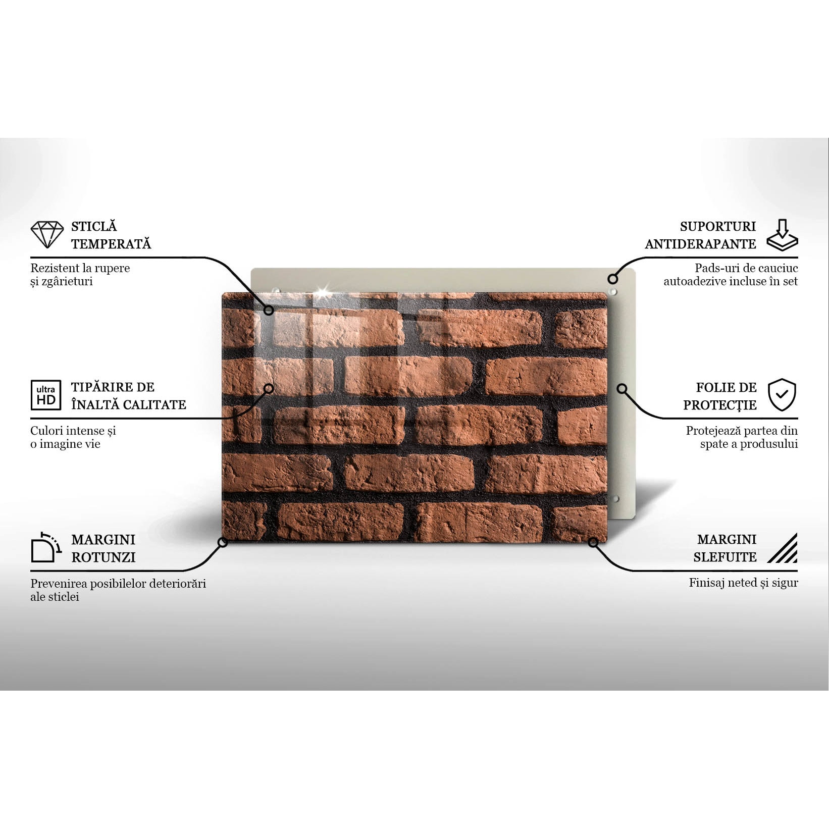 Placa sticla securizata, Wallfluent, protectie perete/plita/blat ...