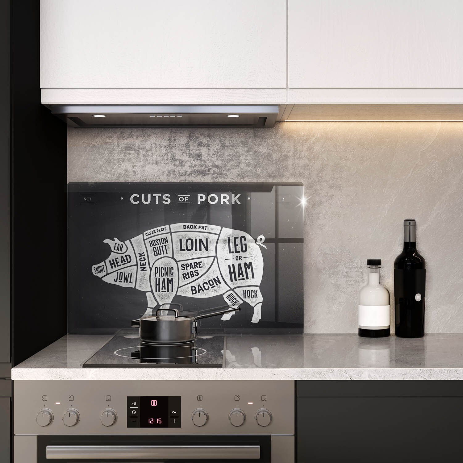 Placa sticla securizata, Wallfluent, protectie perete/plita/blat ...