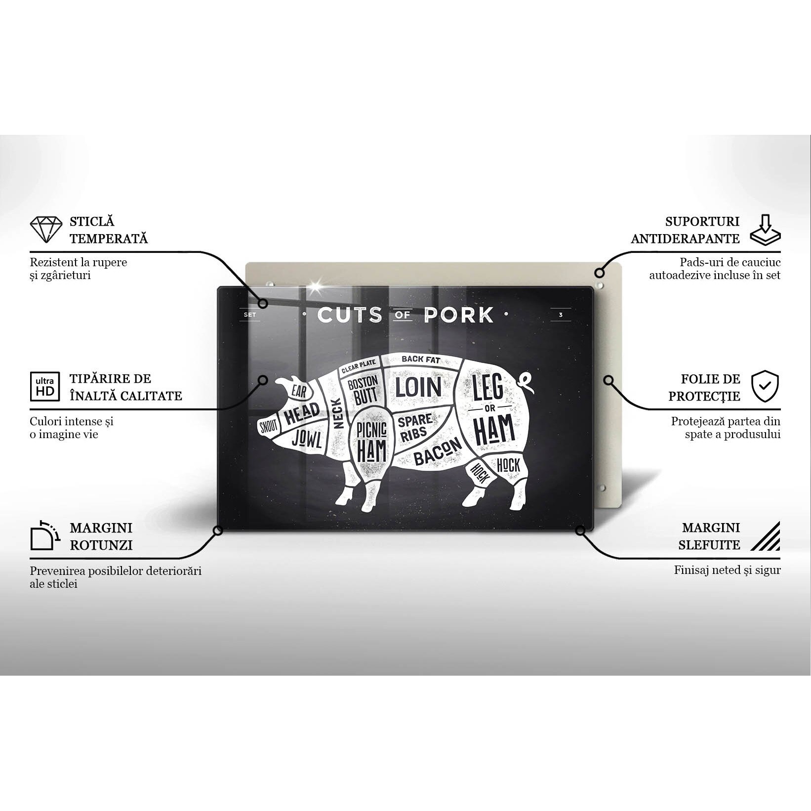 Placa sticla securizata, Wallfluent, protectie perete/plita/blat ...