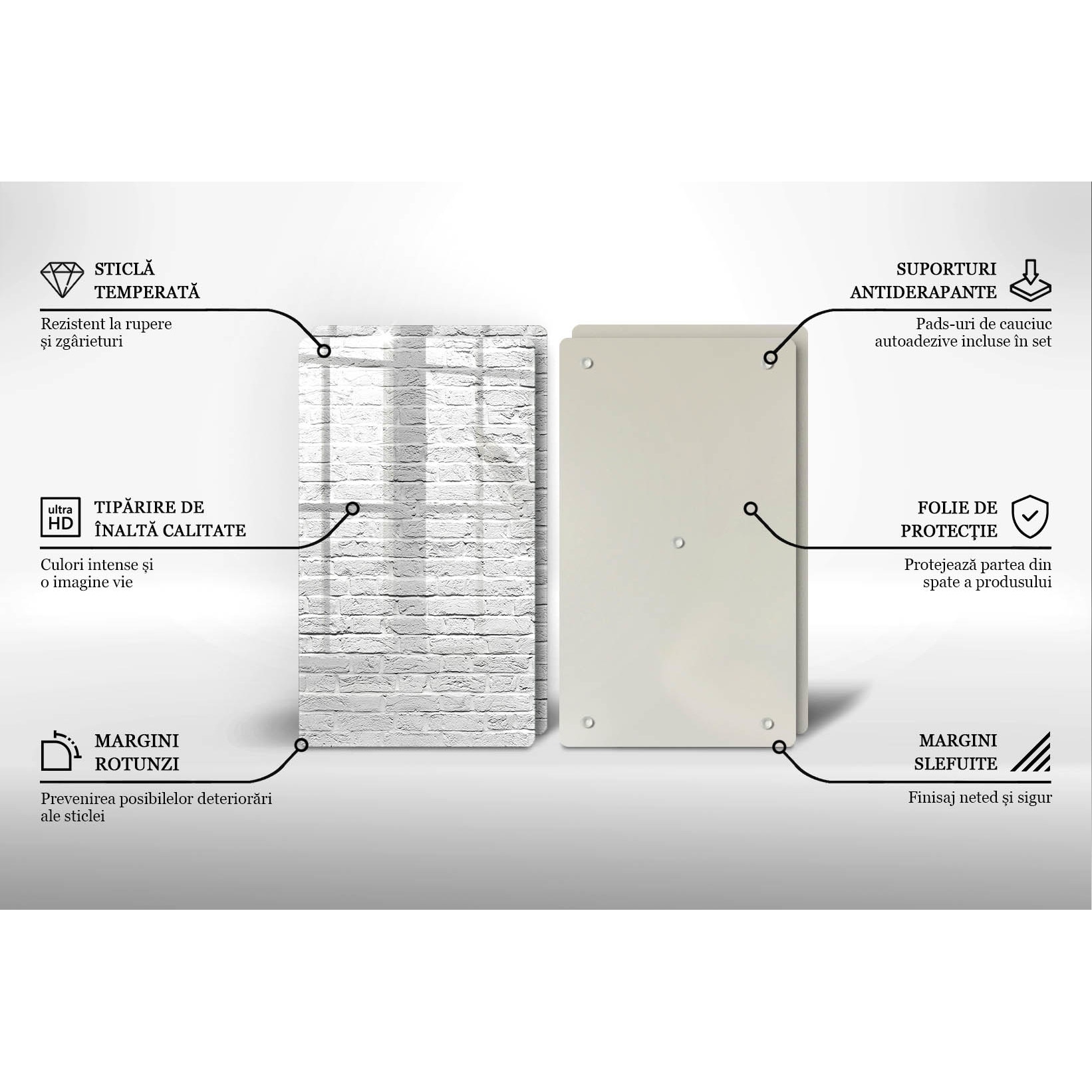 Placa sticla securizata, Wallfluent, protectie perete/plita/blat ...