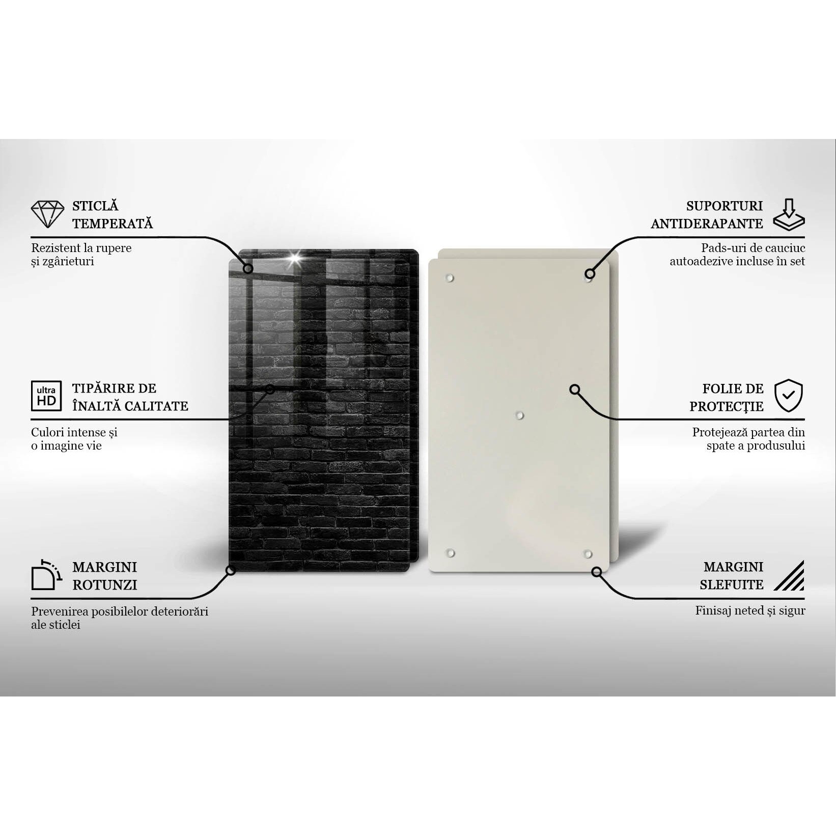 Placa sticla securizata, Wallfluent, protectie perete/plita/blat ...