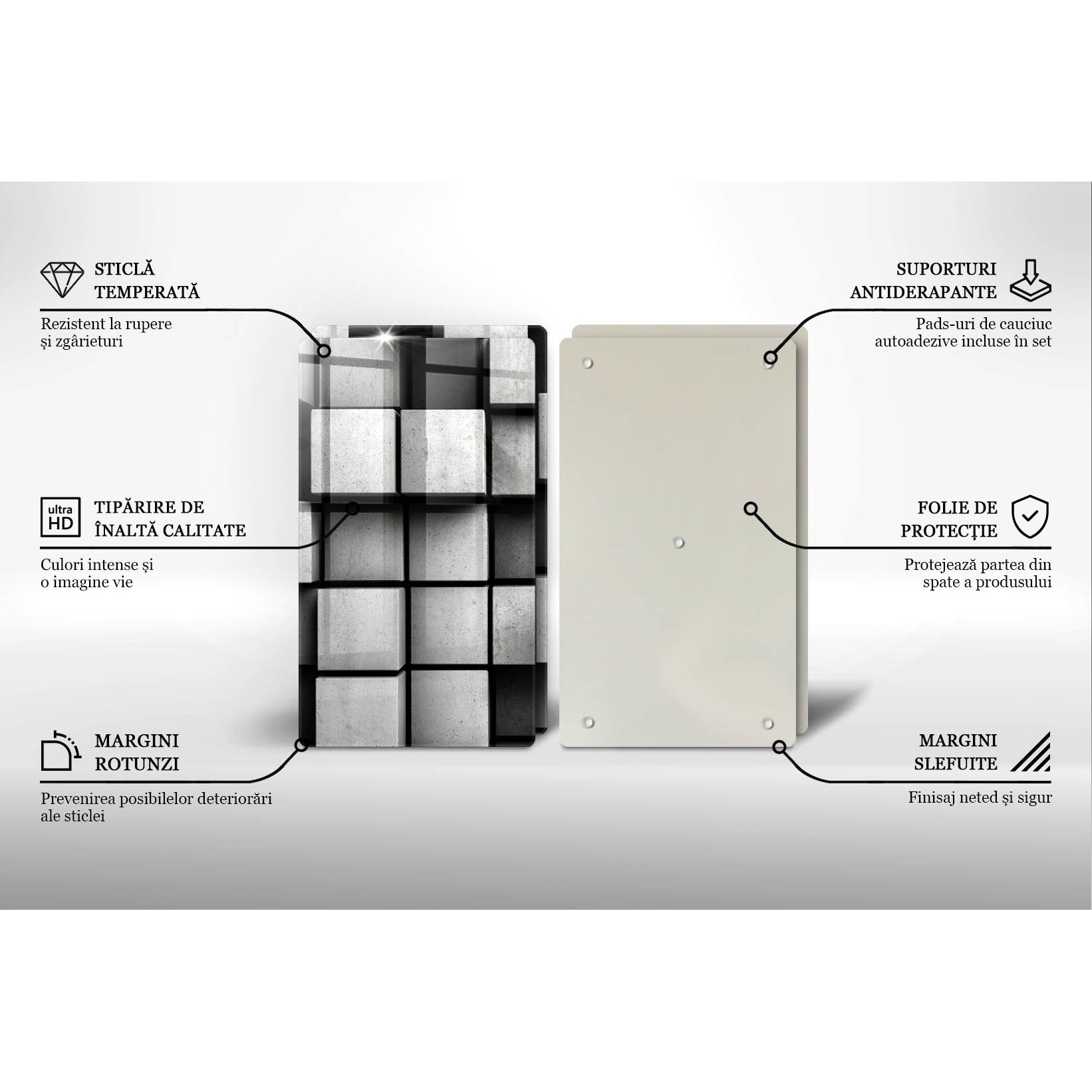 Placa sticla securizata, Wallfluent, protectie perete/plita/blat ...