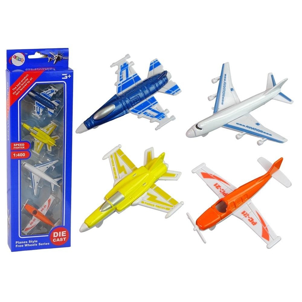 Set 4 avioane de jucarie, Leantoys, 3 ani plus, Multicolor - eMAG.ro