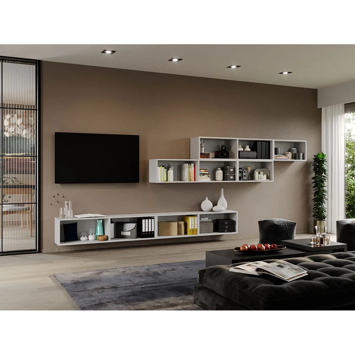 Set Mobila Living, Graphic, C12, Gri Antracit, L 360 x A 25 x H 30 cm ...