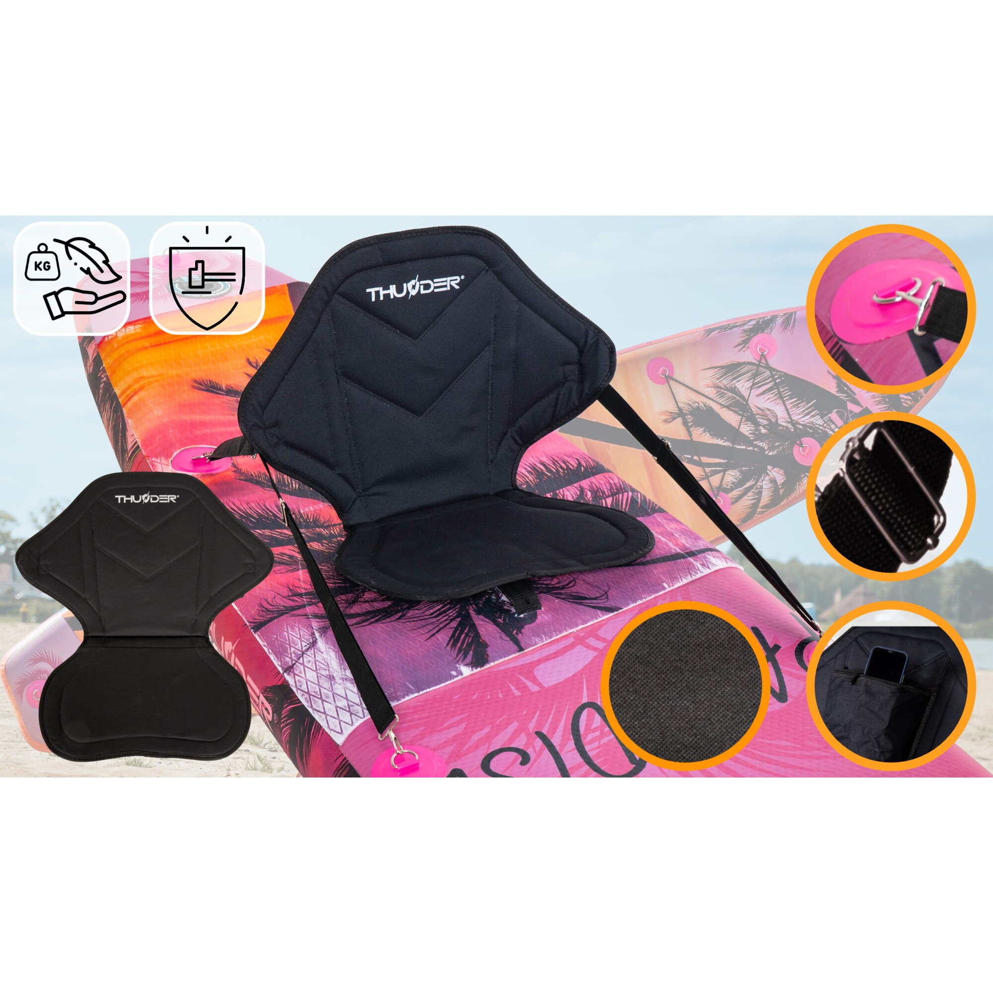 Set cu placa gonflabila Sup, Thunder, ISLE, 320 x 75 x 15 cm, Insula ...