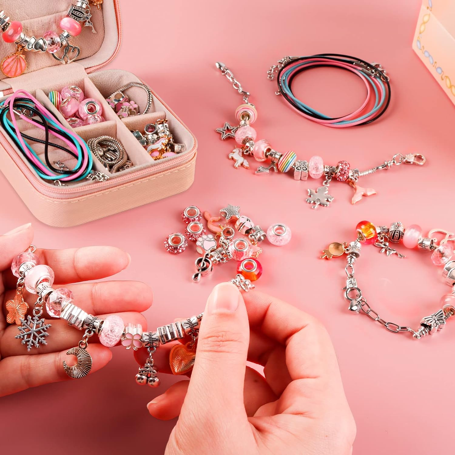 Set All-In-One DIY pentru realizarea de bratari cu margele, pandantive ...