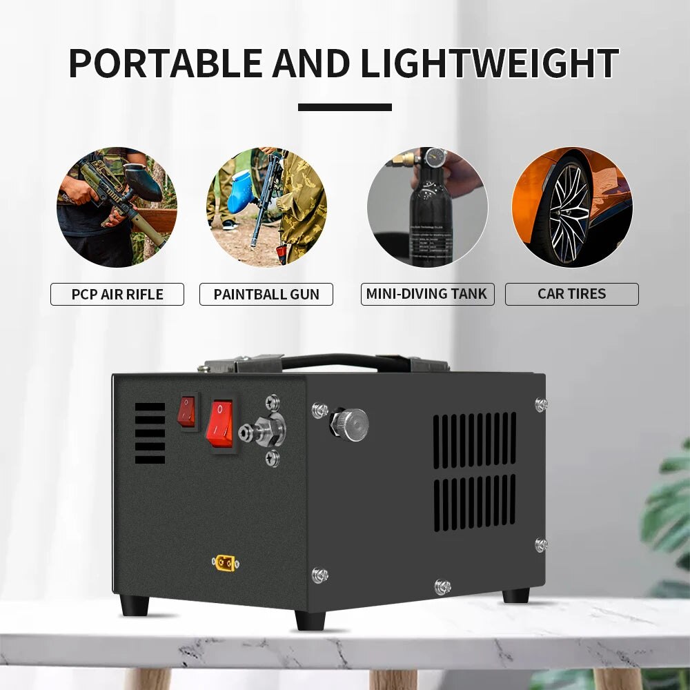 Compresor de aer, 12L/min, 4500Psi, portabil, fara ulei, de inalta ...