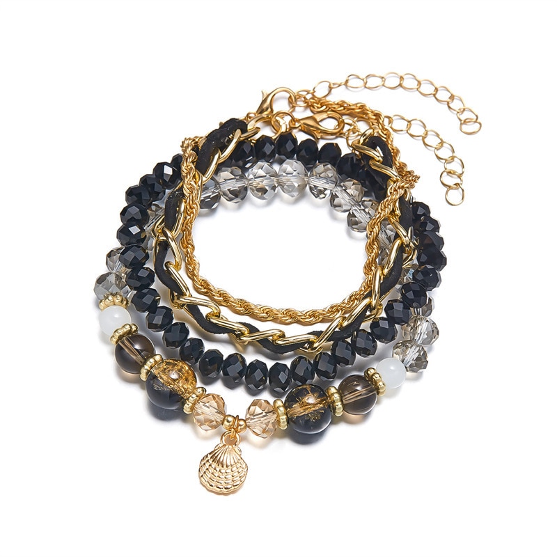Set 4 bratari dama, multi-color, bijuterii boho pentru femei, cu ...