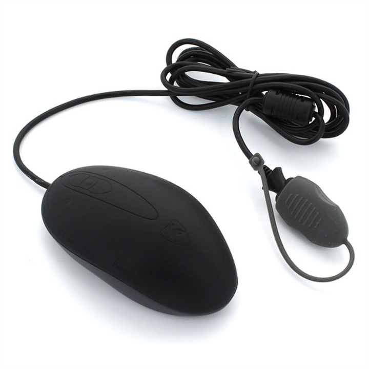 Mouse cu fir, SEAL SHIELD, USB, Silicon, Negru - eMAG.ro