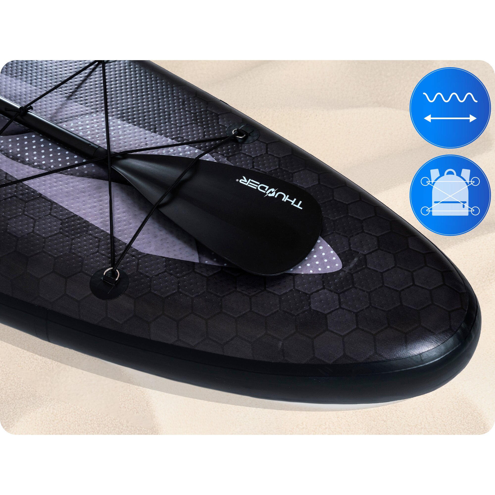 Set placa gonflabila Stand Up PaddleBoard Thunder RAVEN, 320x75 x15cm ...