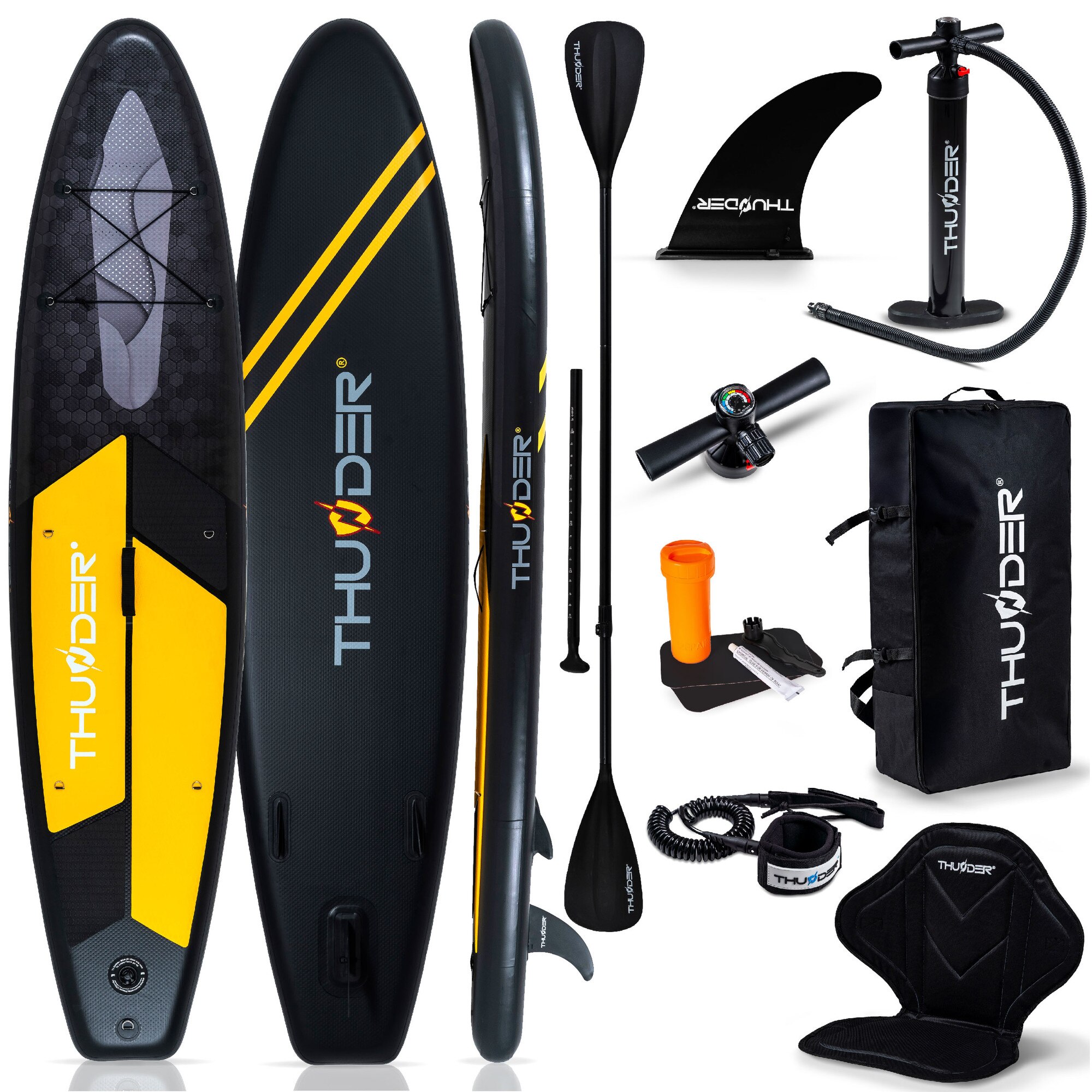 Set placa gonflabila Stand Up PaddleBoard Thunder RAVEN, 320x75 x15cm ...