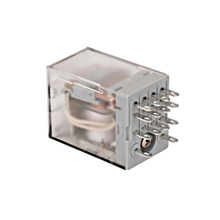 Releu Schrack inserabil 14 pini, 4CC, 5A, 230V c.a., S-Relay RS5, gri ...